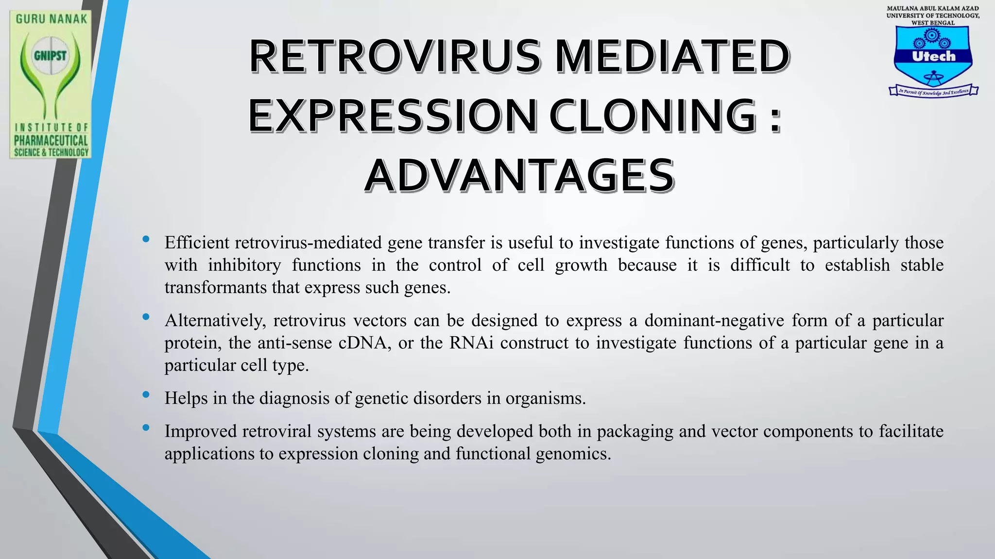 RETROVIRUS MEDIATED GENE TRANSFER AND EXPRESSION CLONING | PPTX