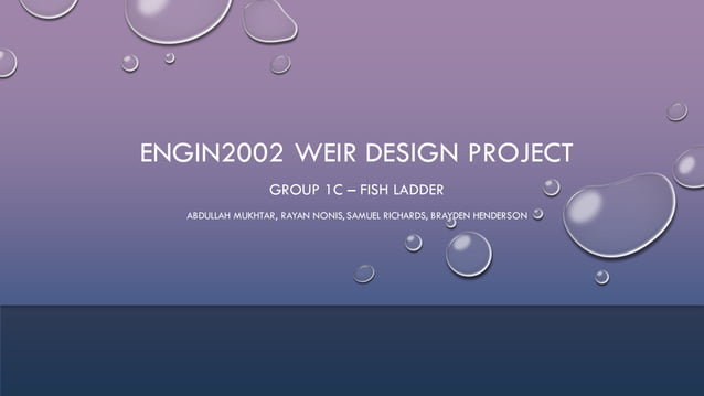 WEIR DESIGN PROJECT for fish ladder design | PPT