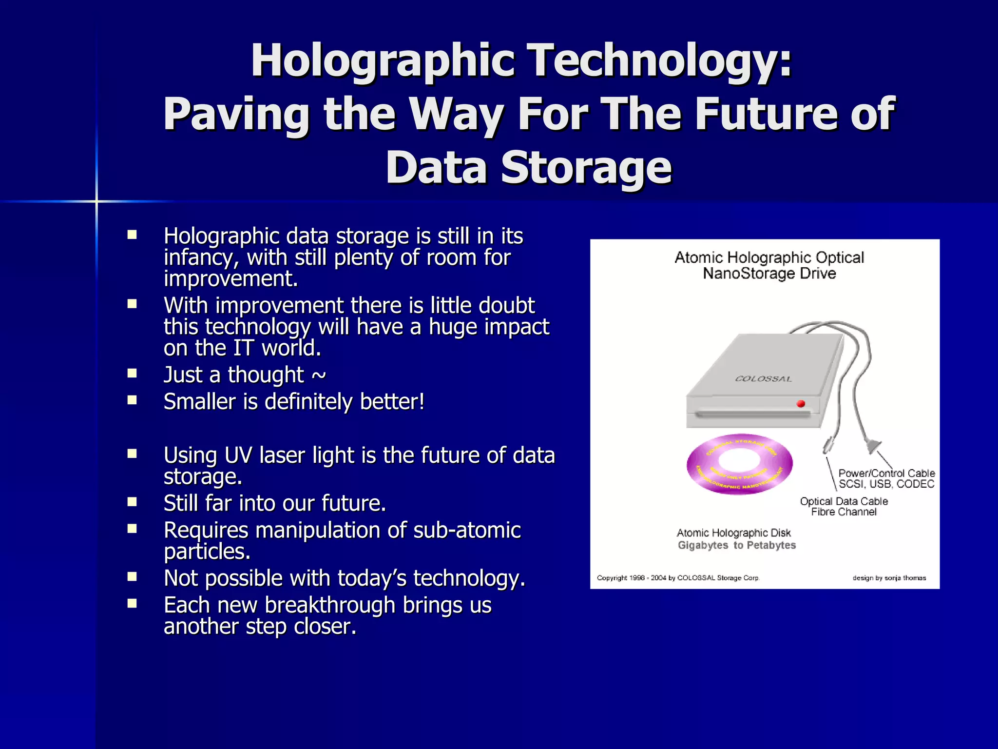 Holographic Disk Drive Technology | PPT