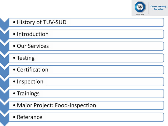 presentation on Tuv-Sud South Asia Pvt. Ltd. | PPT