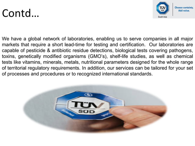 presentation on Tuv-Sud South Asia Pvt. Ltd. | PPT