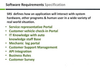 Auto- Repair Service Software Design and Analysis | PPTX