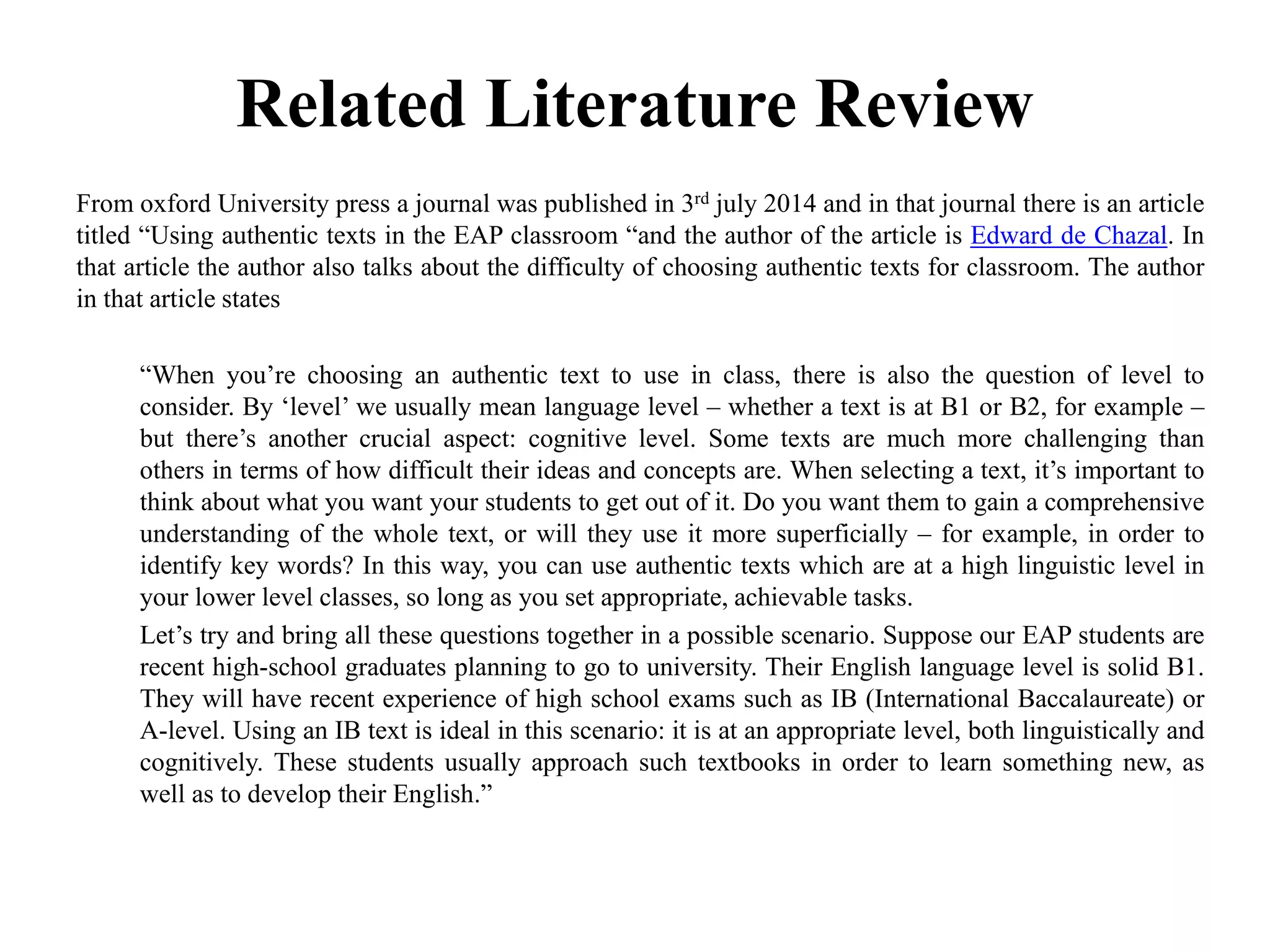 Using Authentic Texts for Learning in the class | PPTX