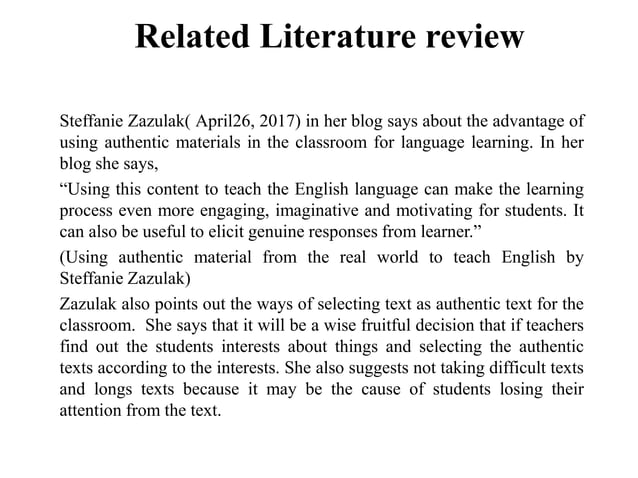 Using Authentic Texts for Learning in the class | PPTX | Educational ...
