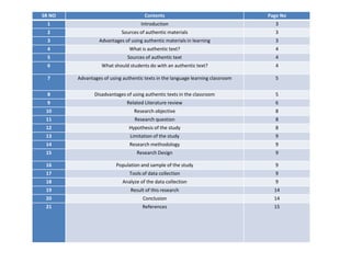 Using Authentic Texts for Learning in the class | PPTX