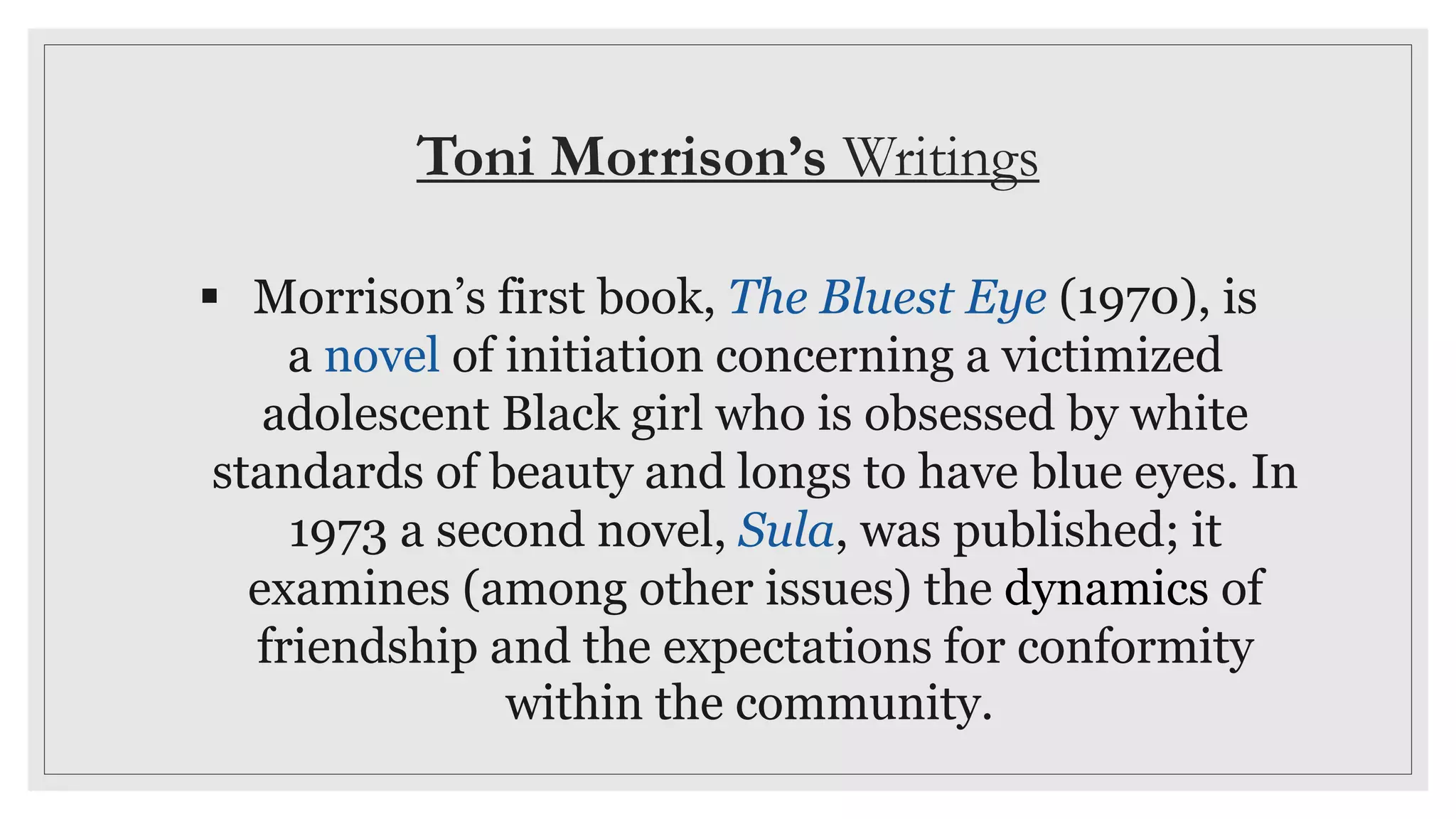 Beloved By Toni Morrison, American literature | PPTX