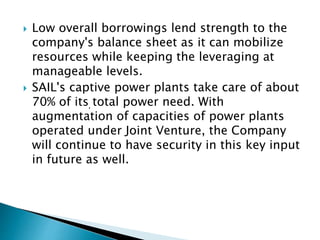 steel authority of india limited finance | PPTX