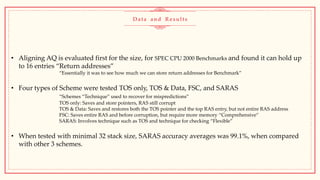 Self-Aligning Return Address Stack Power Point | PPT