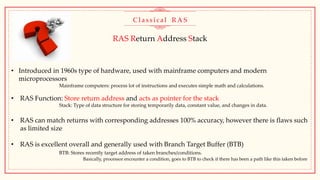 Self-Aligning Return Address Stack Power Point | PPT