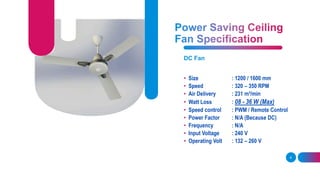 Project presentation for power saving fan | PPTX