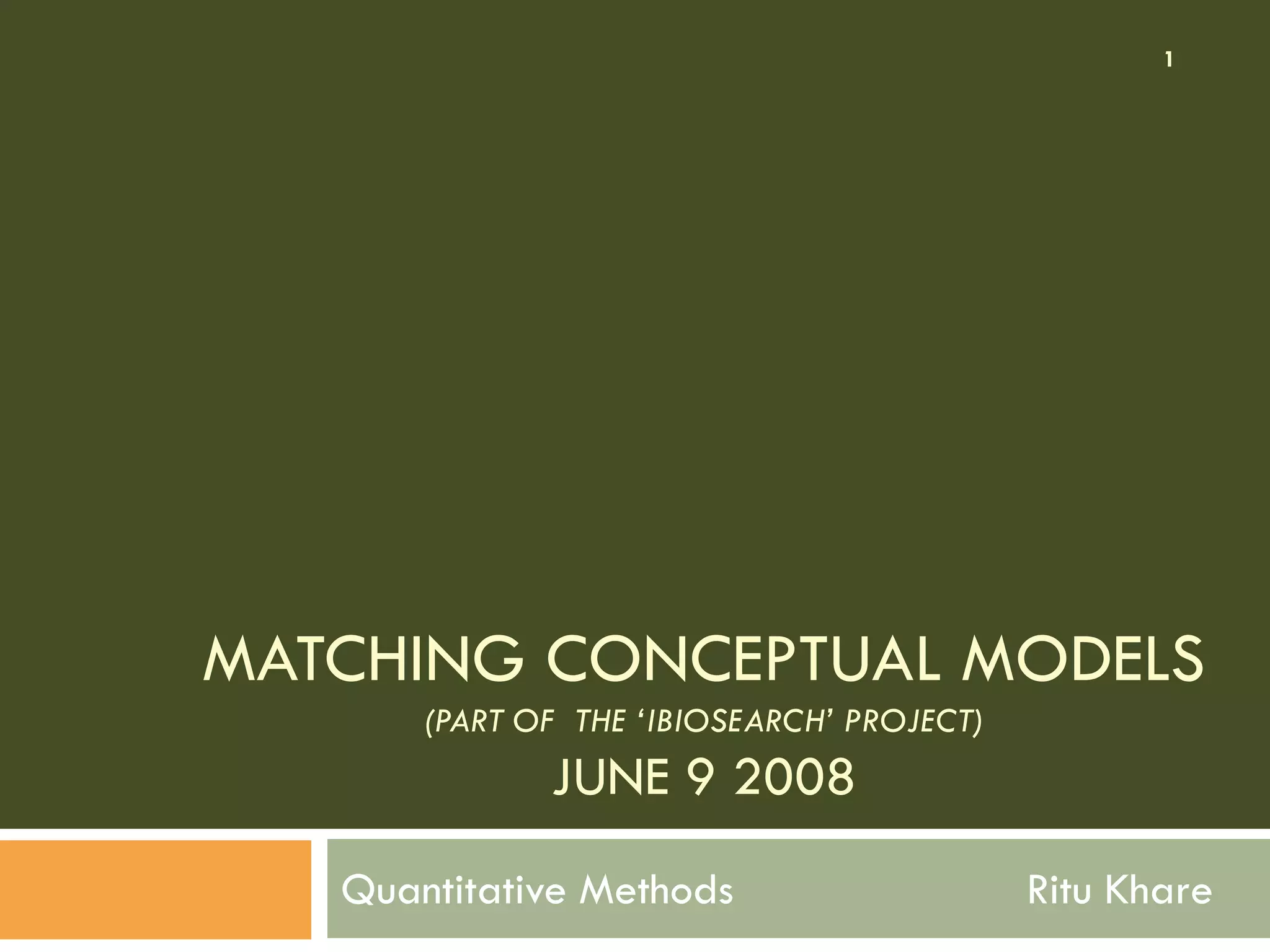 Matching Conceptual Models Using Multivariate Analysis | PDF