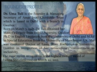 Amar jyoti school & rehabilitation center | PPTX