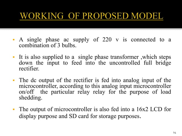 Automated Load Shedding Using Microcontroller Ppt