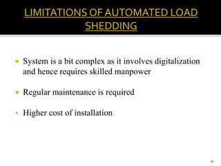 Automated load shedding using microcontroller | PPT