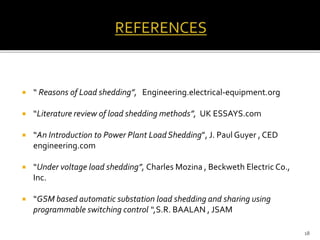 Automated load shedding using microcontroller | PPT