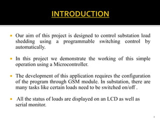 Automated load shedding using microcontroller | PPT