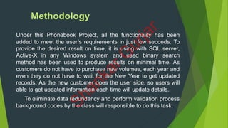 Project presentation on Phone Book | PDF