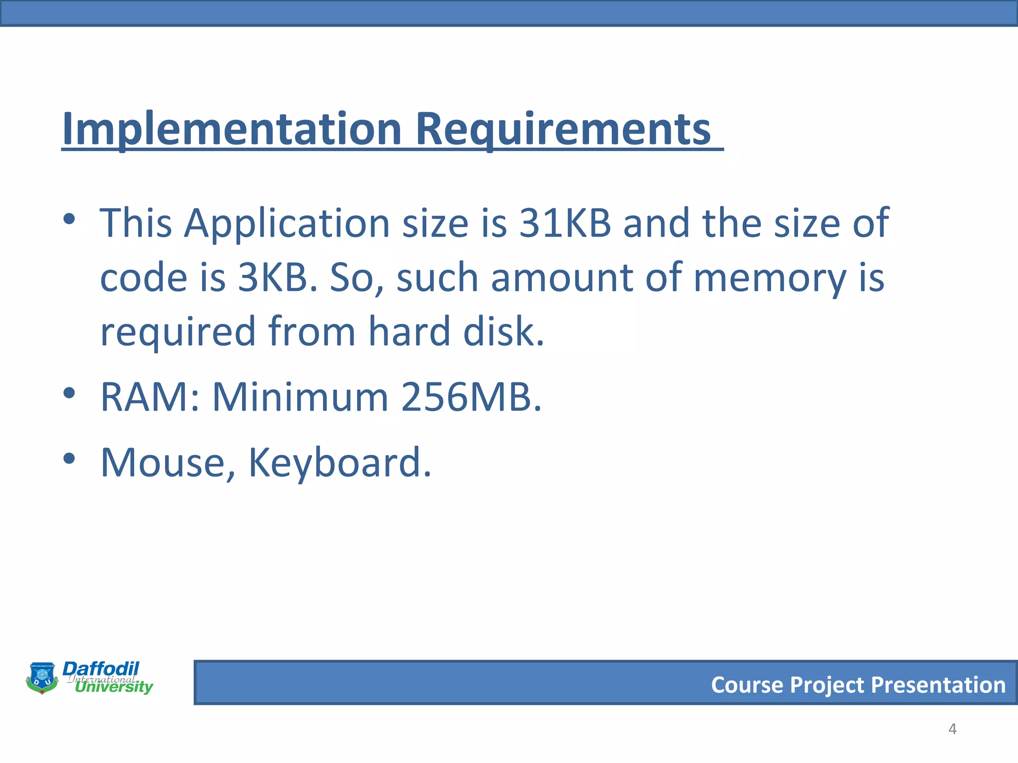 Project presentation(View calender) | PPT