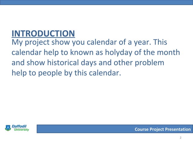 Project presentation(View calender) | PPT | Computing | Technology ...