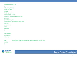Project presentation(View calender) | PPT