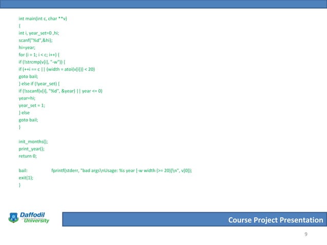 Project presentation(View calender) | PPT | Computing | Technology & Computing