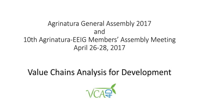 Value Chains Analysis for Development (VCA4D) | PPTX | Agriculture | Industries