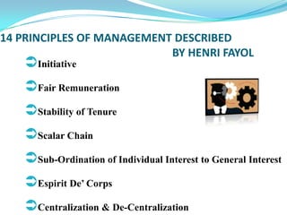 Project Principles of Management of fayol | PDF