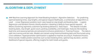 PROJECT on hotel booking using ML models pptx | PPTX