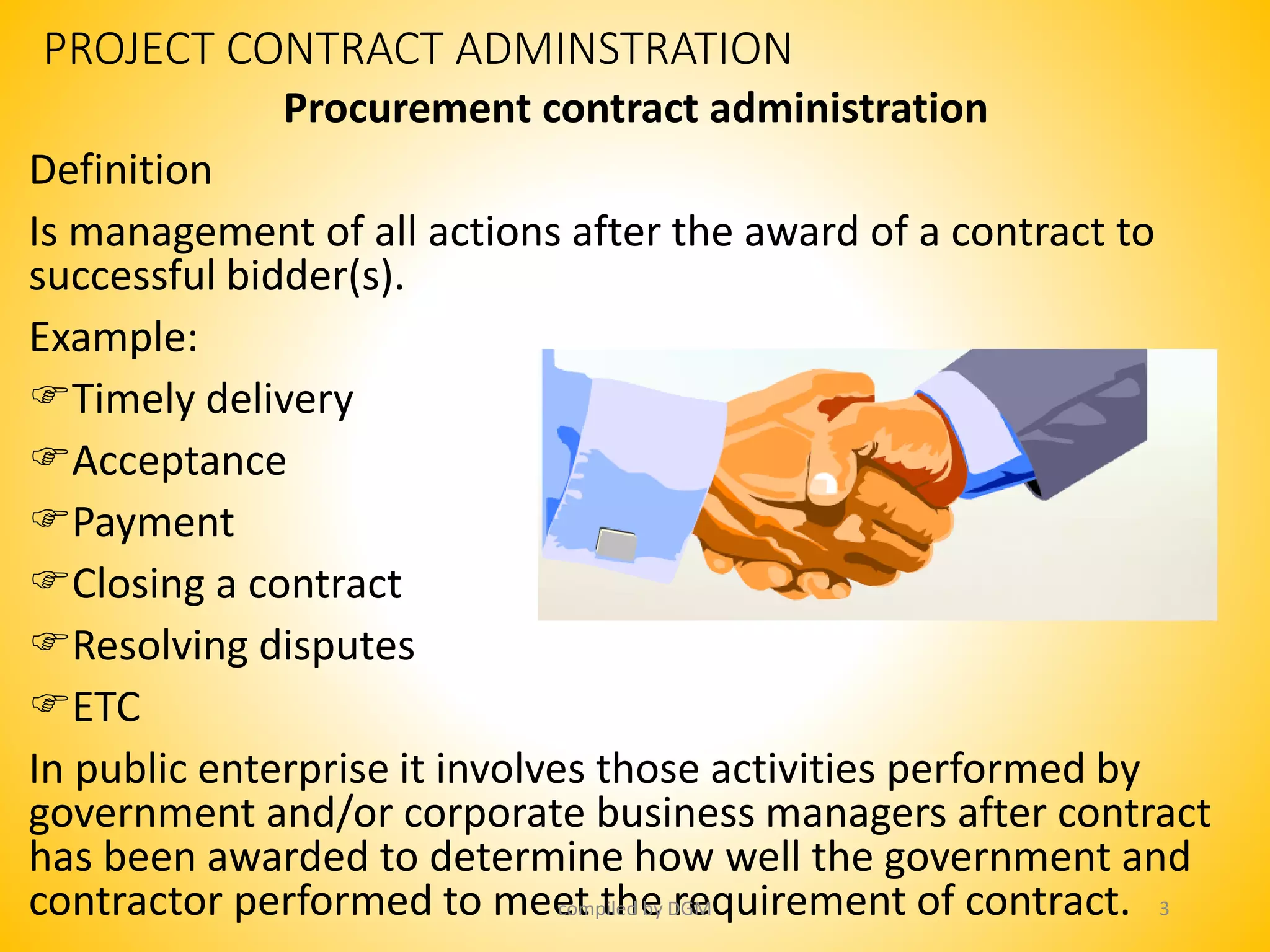 Project procuremenet contract in ethiopia | PDF
