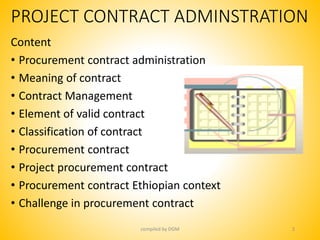 Project procuremenet contract in ethiopia | PDF
