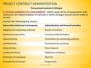Project procuremenet contract in ethiopia | PDF