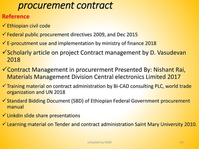 Project procuremenet contract in ethiopia | PDF