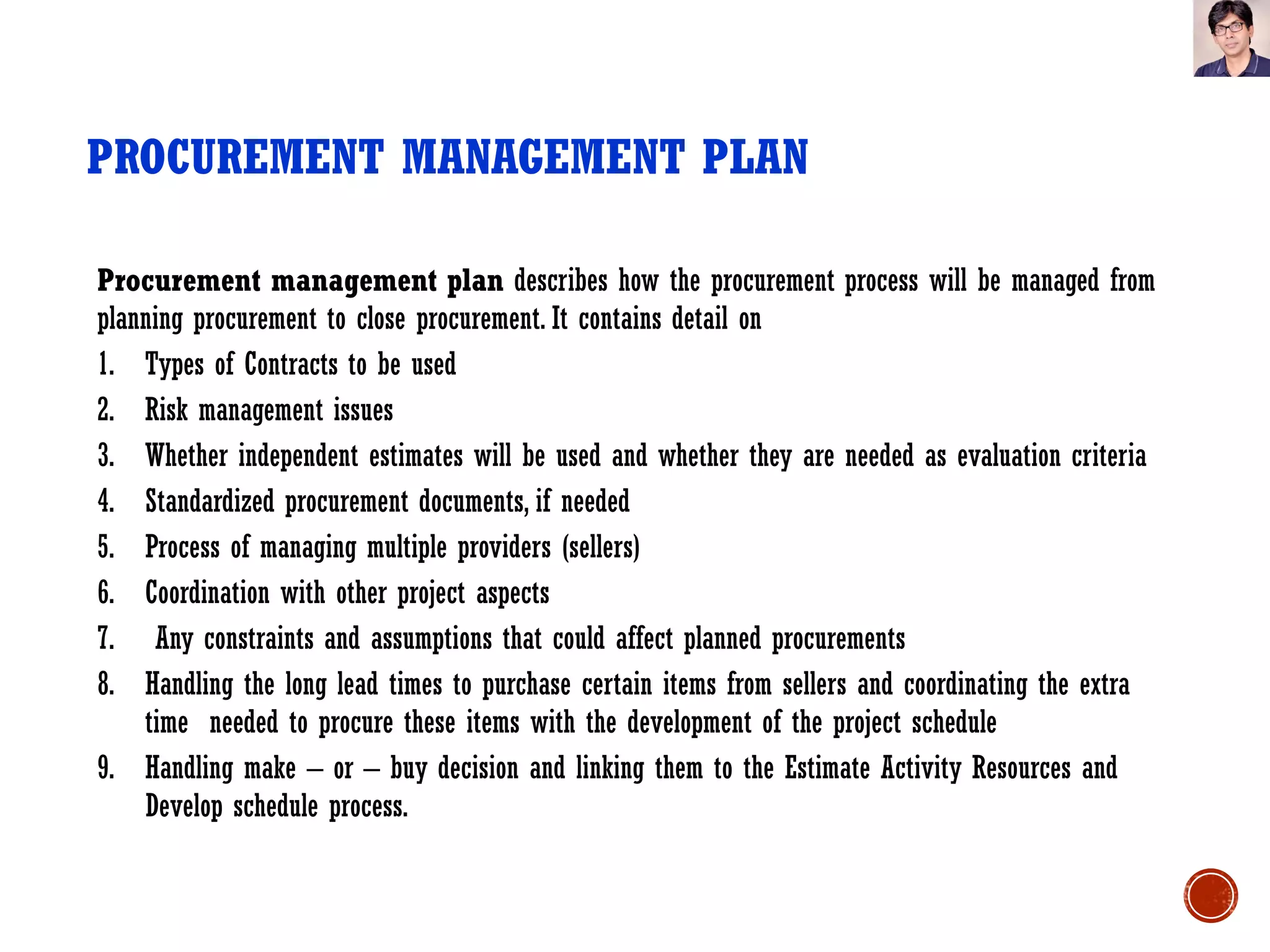 Project procurement management PMBOK Sixth Edition | PDF