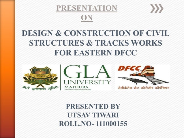 BEST PPT ON TRAINNING ON CONTRUCTION AT INDIAN RAILWAY (DFCC) | PPT