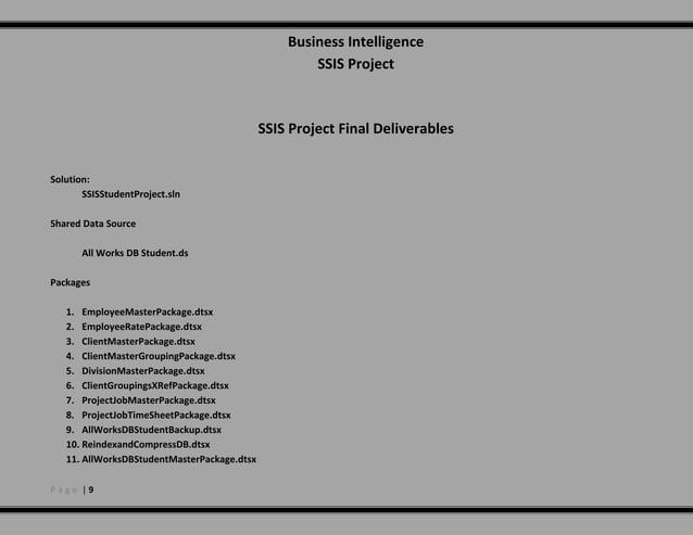 SSIS Project Profile | PPT