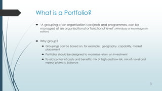 Projects programmes and portfolios, so what is the difference? | PDF