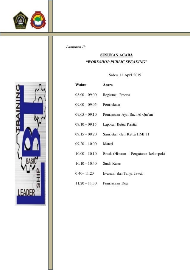 Contoh Susunan Acara Talkshow - Delinewstv