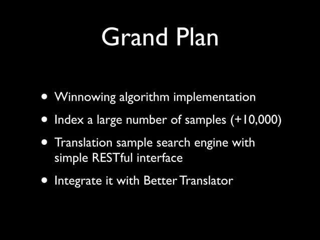 Project Proposal: Translation Example Search Engine | PPT