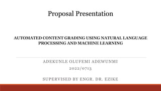 Automated Content Grading using machine learning and natural language processing | PPTX