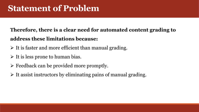 Automated Content Grading using machine learning and natural language processing | PPTX