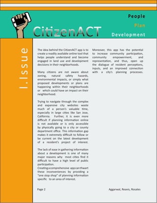Planning App Proposal - CitizenACT | PDF