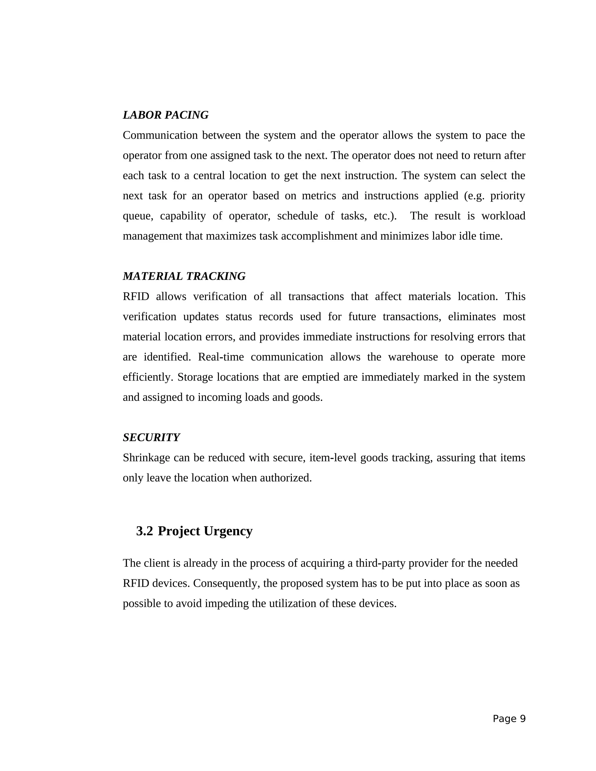 Project Proposal Sample: RFID on Warehouse Management System | PDF