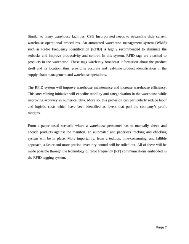 Project Proposal Sample: RFID on Warehouse Management System | PDF