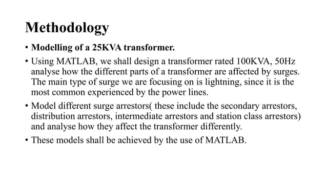 Modelling And Simulation Of The Effect Of Surge Arresters On Transformers Pptx