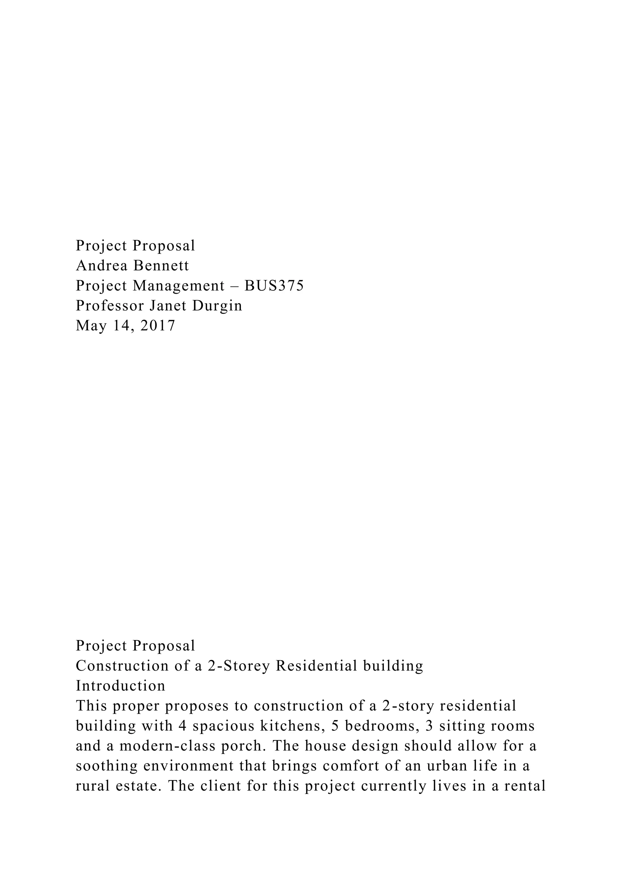 Project Proposal Andrea BennettProject Management .docx