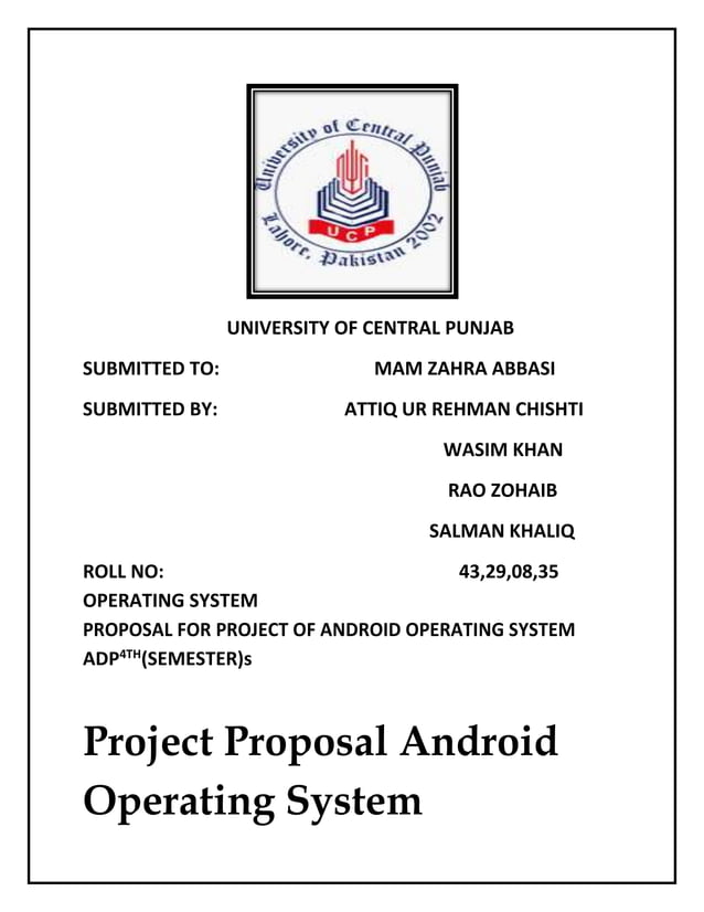 Project proposal android operating system | DOCX | Operating Systems ...