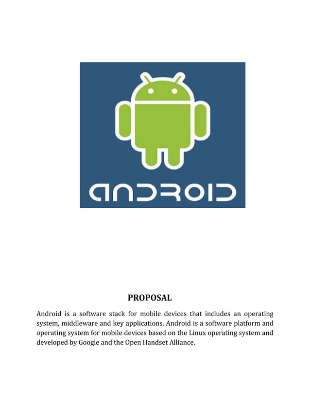 Project proposal android operating system | DOCX | Operating Systems | Computer Software and ...