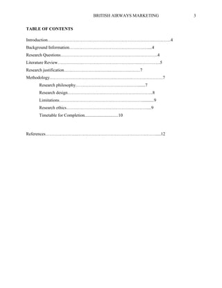 Project proposal british airways | DOCX