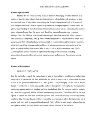 Project proposal british airways | DOCX