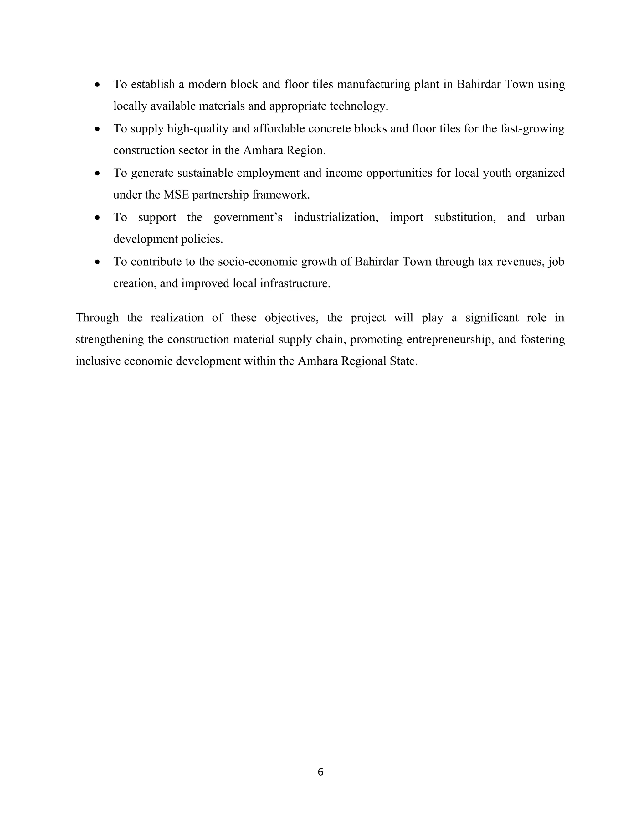 Project Proposal (Business Plan) Block and Floor Tile Manufacturing ...